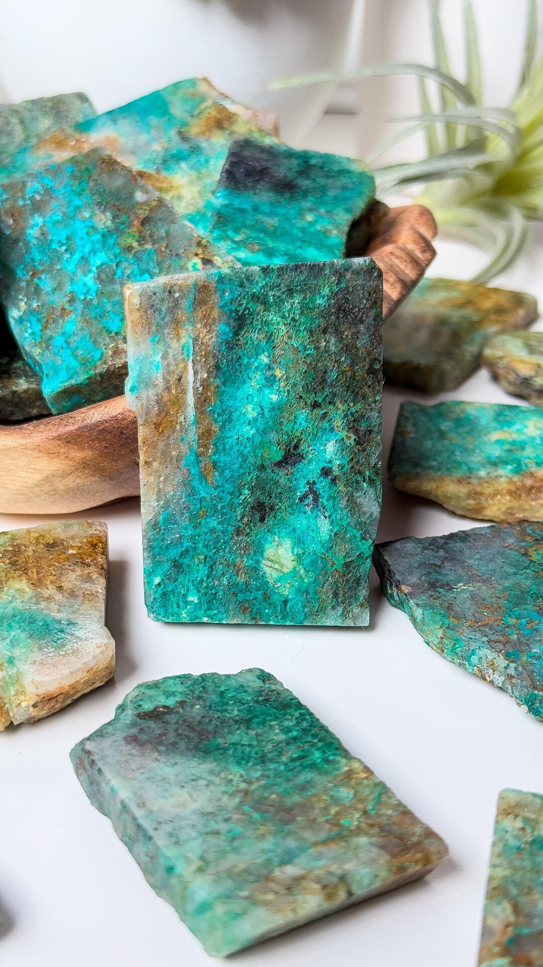 Half Polished Chrysocolla Slab: Arizona Bagdad Mine Crystal - Etsy