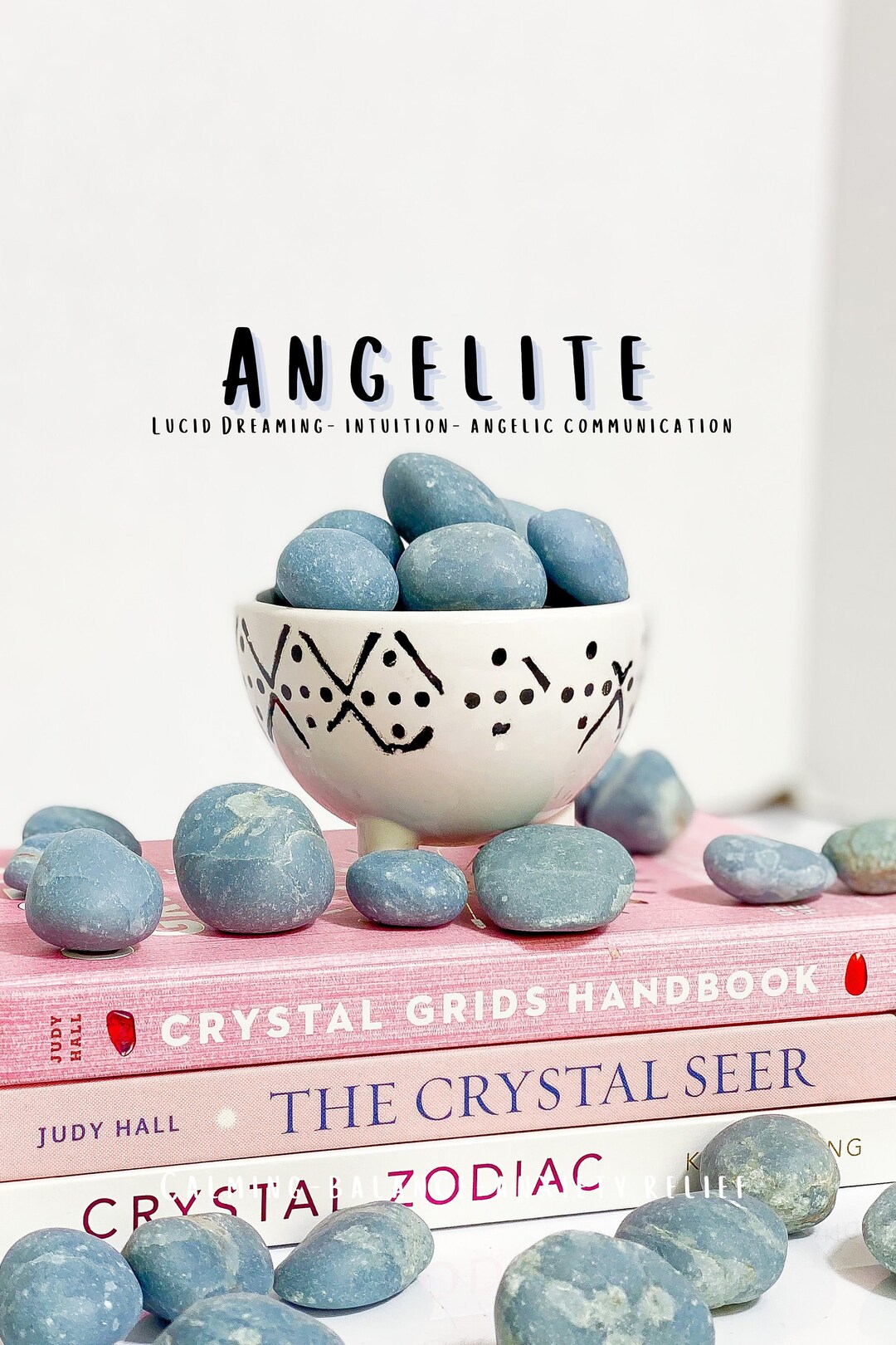 Angelite Tumble | Guardian Angel Crystal | Blue Anhydrite | Blue ...