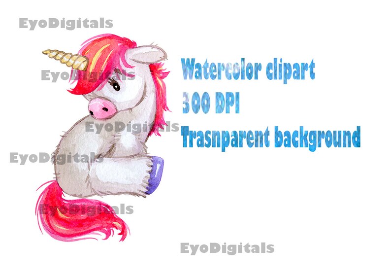 Cute Baby Unicorn Clipart Set for Scrapbook Crafts and - Etsy
