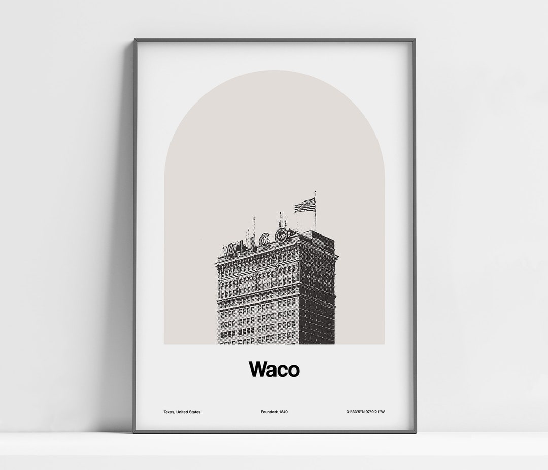 Waco Print, Waco TX Poster, Downtown Waco Alico Building, Waco Texas ...