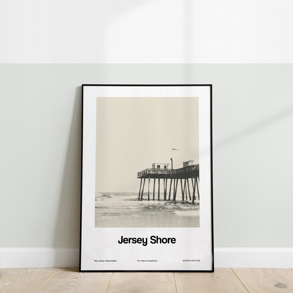 Jersey Shore Poster, Jersey Shore New Jersey Print, Jersey Shore Pier ...