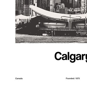 Calgary Print, Downtown Calgary Skyline Canada Poster, Calgary Alberta ...