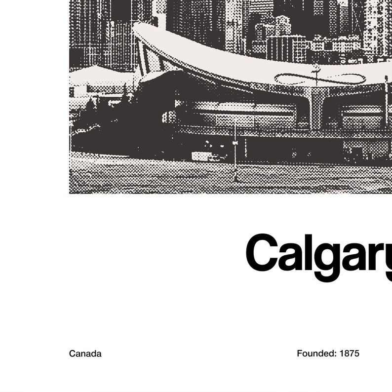 Calgary Print Downtown Calgary Skyline Canada Poster Calgary - Etsy