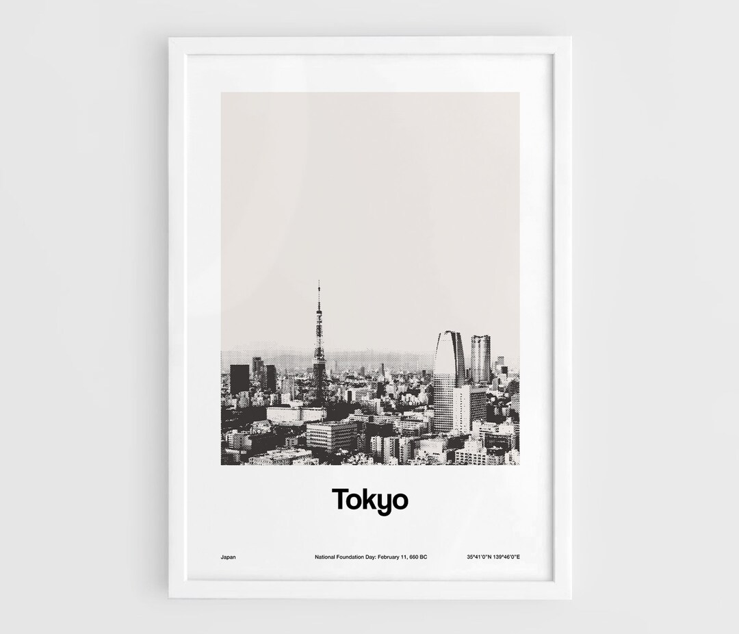 Tokyo Skyline Poster, Tokyo Japan Print Cityscape Tokyo Landmarks Gift ...