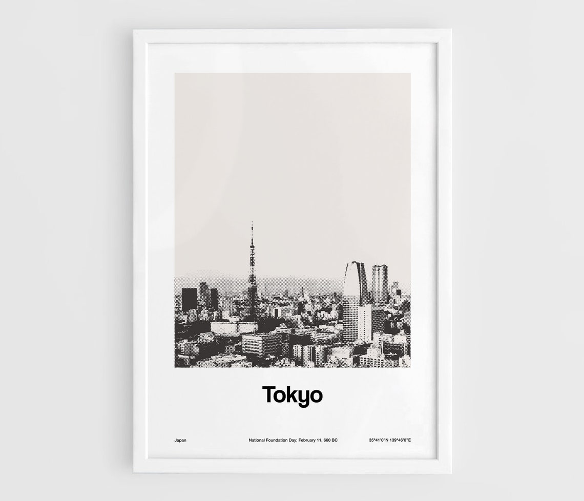 Tokyo Skyline Poster, Tokyo Japan Print Cityscape Tokyo Landmarks Gift ...