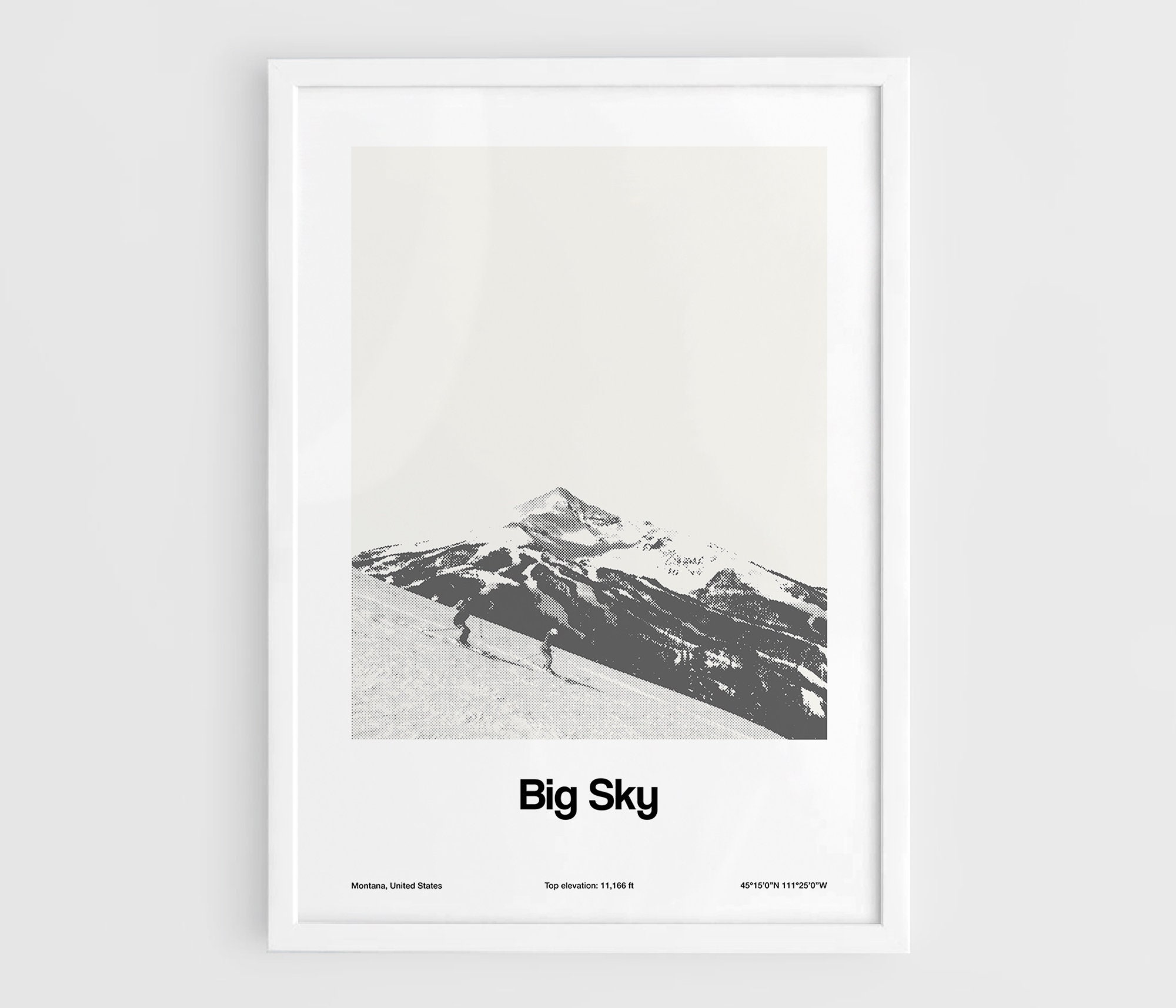 Big Sky Montana Print, Big Sky Poster Lone Peak MT, Big Sky Black White ...
