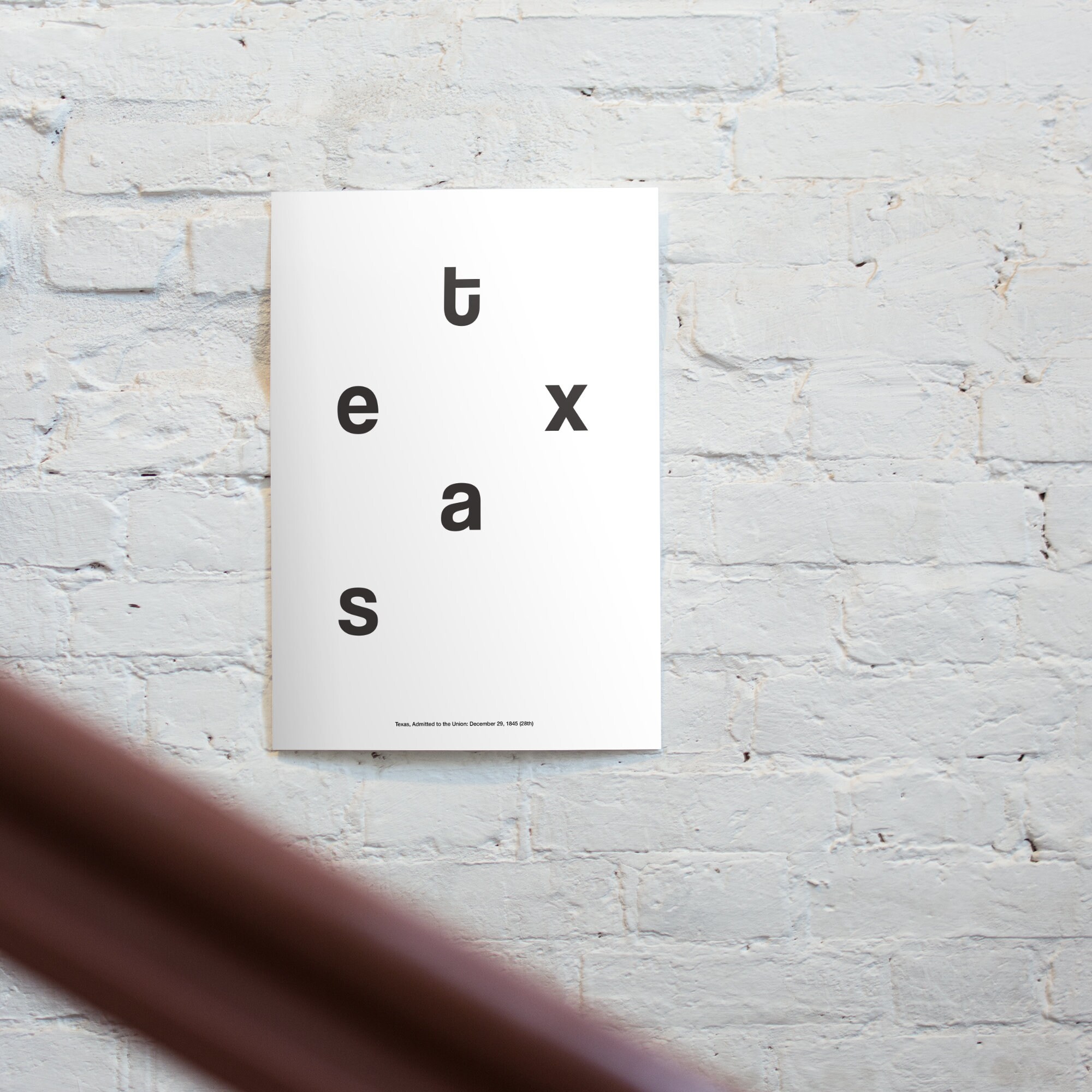 Texas Typography Poster, Texas Print, Texas Minimalism Poster TX Black ...