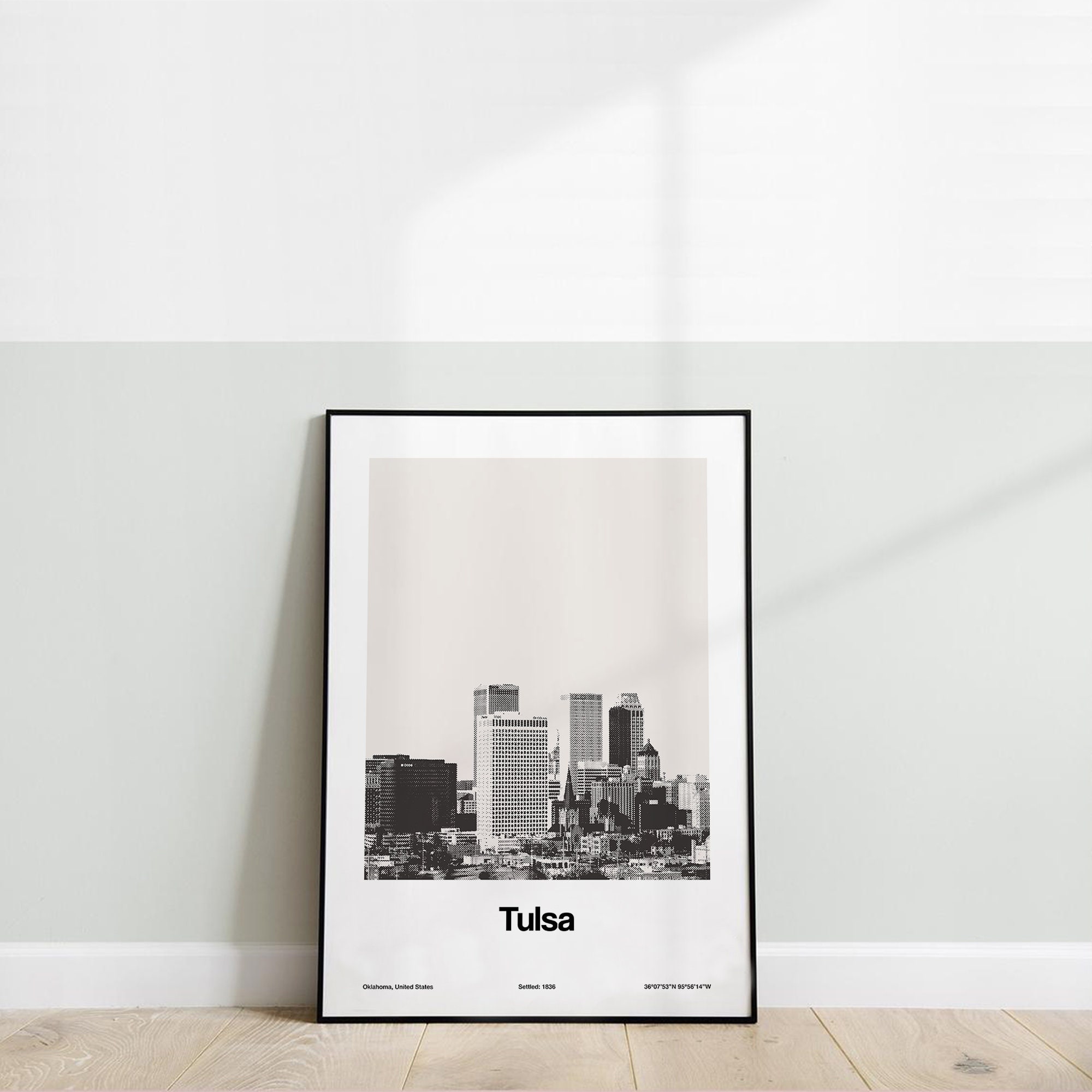 Tulsa Skyline Print, Tulsa Oklahoma Poster, Downtown Tulsa OK Gift ...