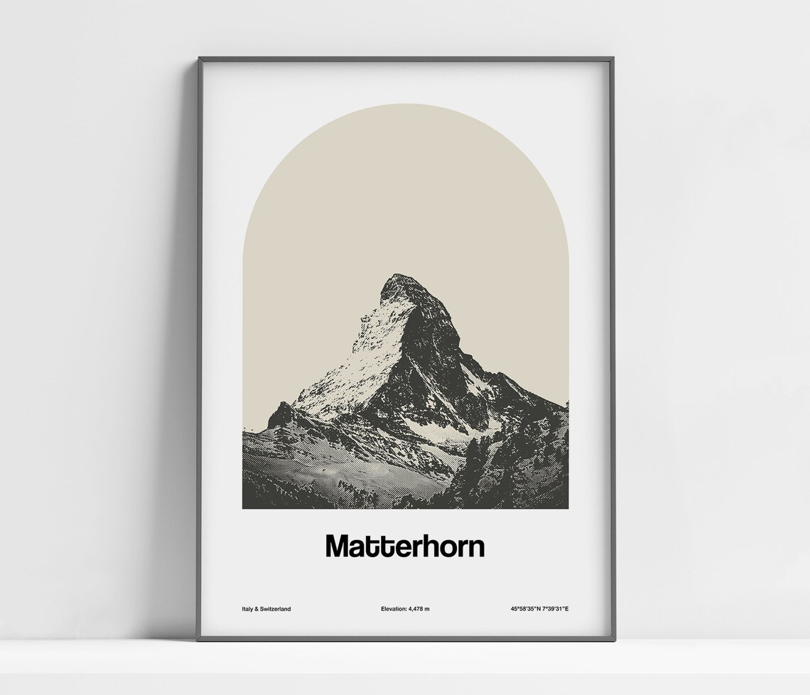Matterhorn Print, Matterhorn Mountain Poster, Matterhorn Zermatt Swiss ...