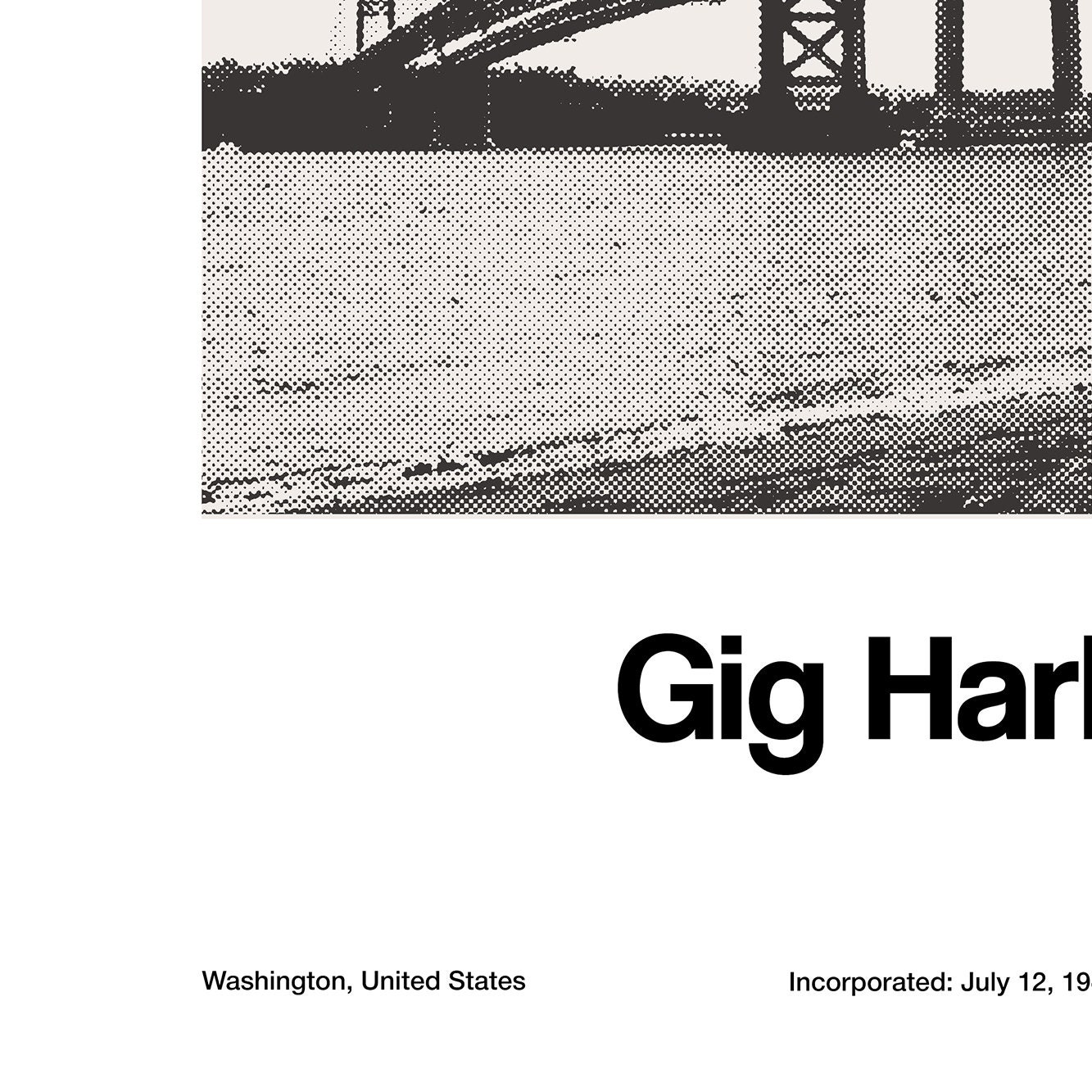 Gig Harbor Washington Poster Tacoma Narrows Bridge Washington - Etsy