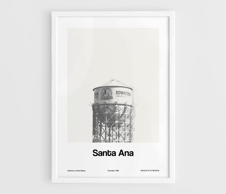 Santa Ana California Poster Santa Ana Downtown Orange County | Etsy
