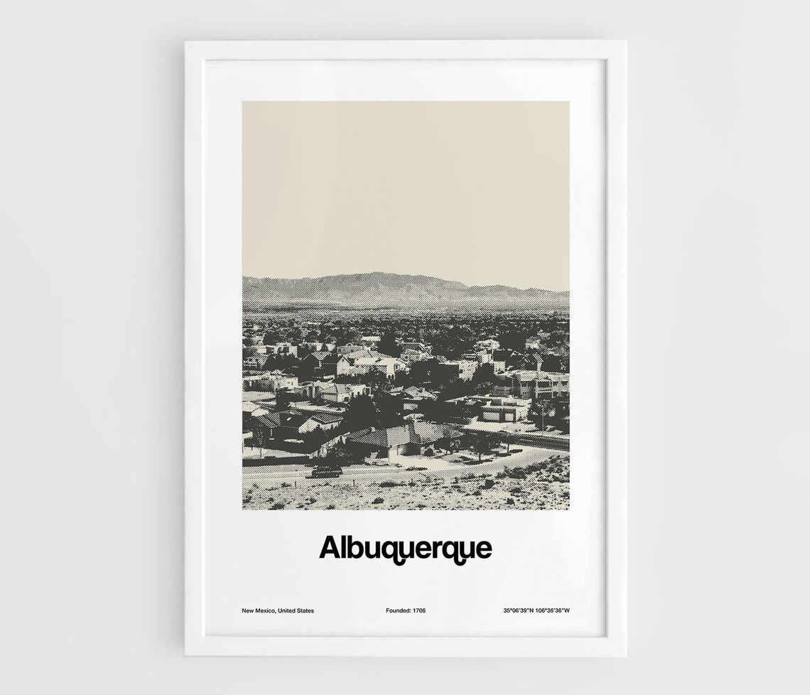 Albuquerque Skyline New Mexico Print, Albuquerque NM Poster ABQ Black ...