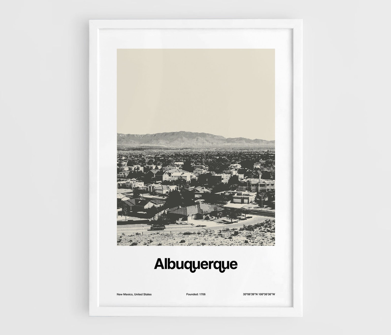 Albuquerque Skyline New Mexico Print, Albuquerque NM Poster ABQ Black ...