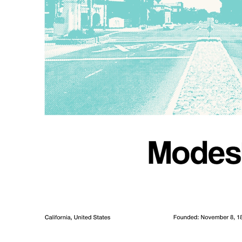 Modesto California Print City of Modesto Arch Poster Modesto - Etsy