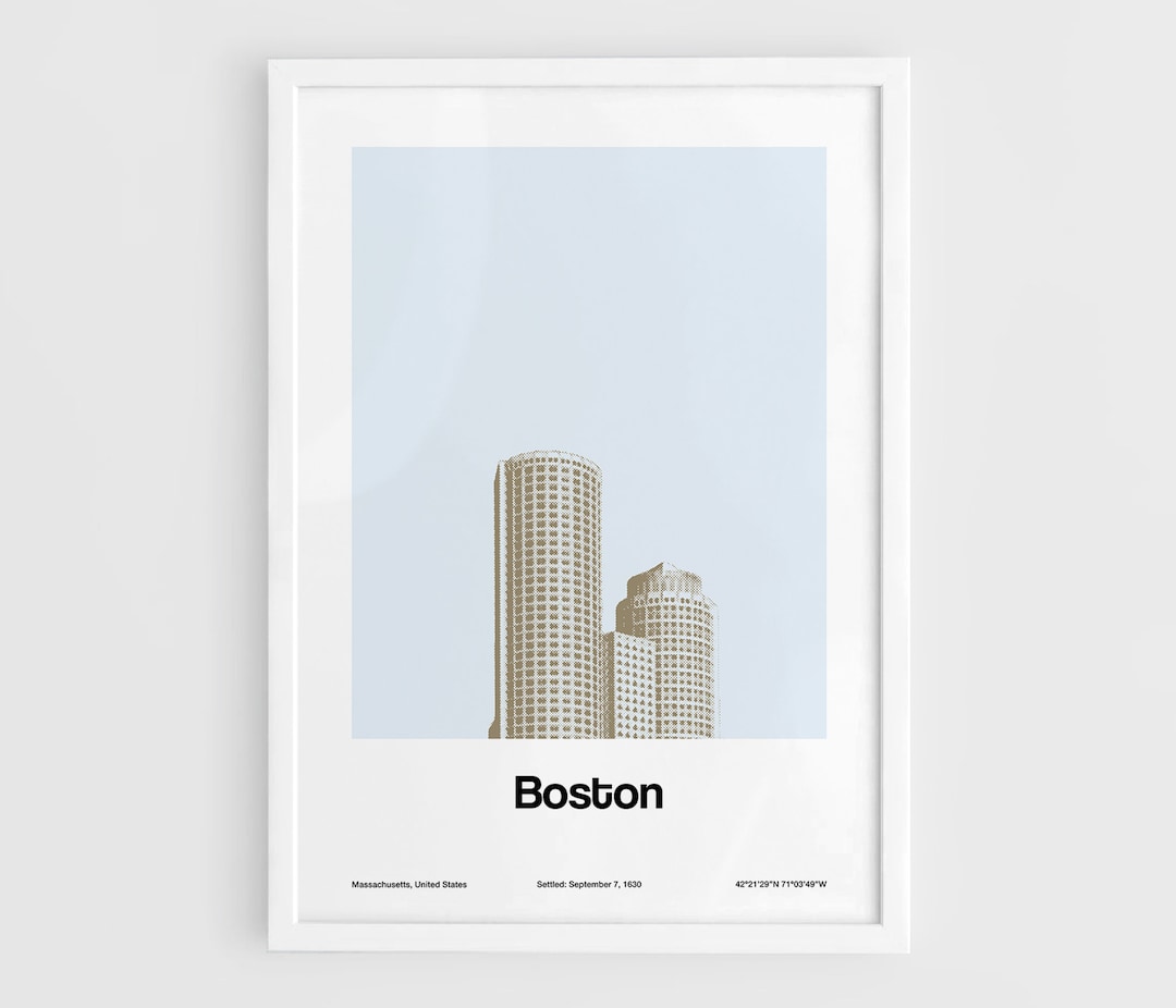 Boston Print, One and Two International Place Postmodern Skyscraper ...