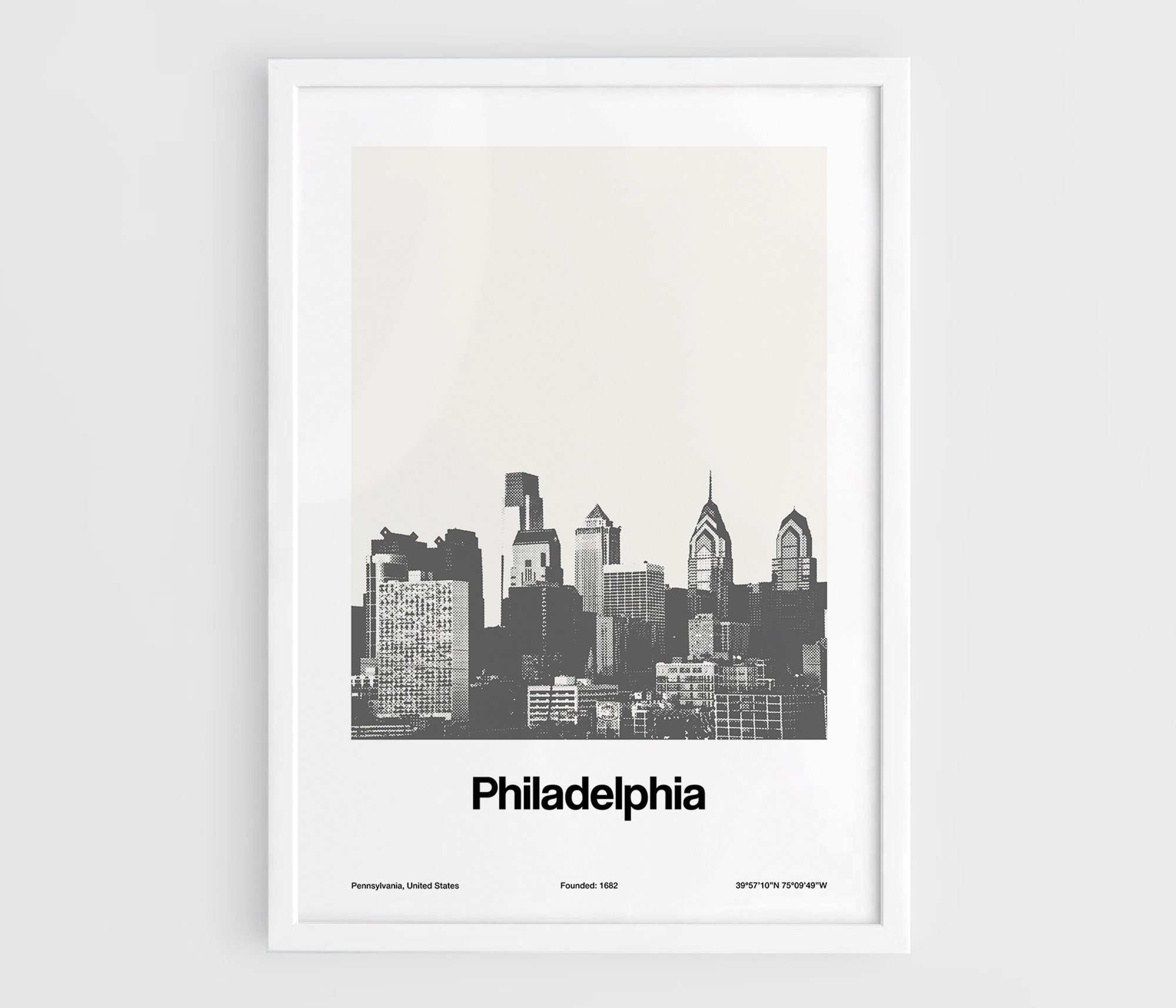 Philadelphia Skyline Philadelphia PA Pennsylvania Print | Etsy