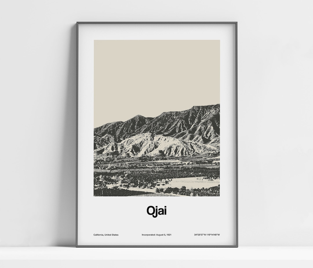 Ojai CA Print, Ojai California Poster, Ojai Valley Mountains California ...