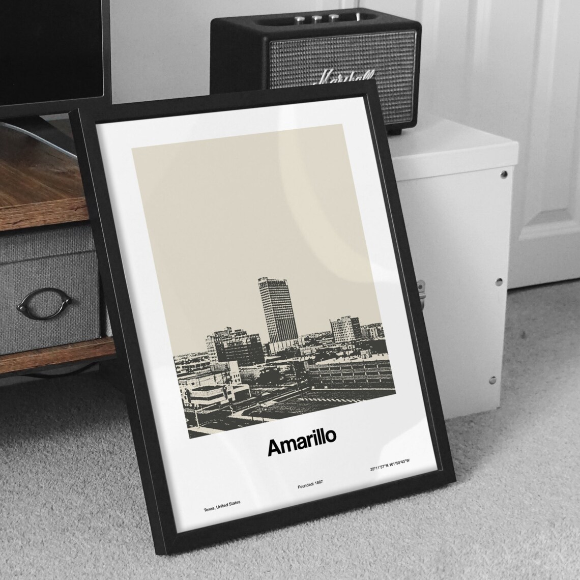 Amarillo Texas Print, Downtown Amarillo TX Poster, Amarillo Texas ...