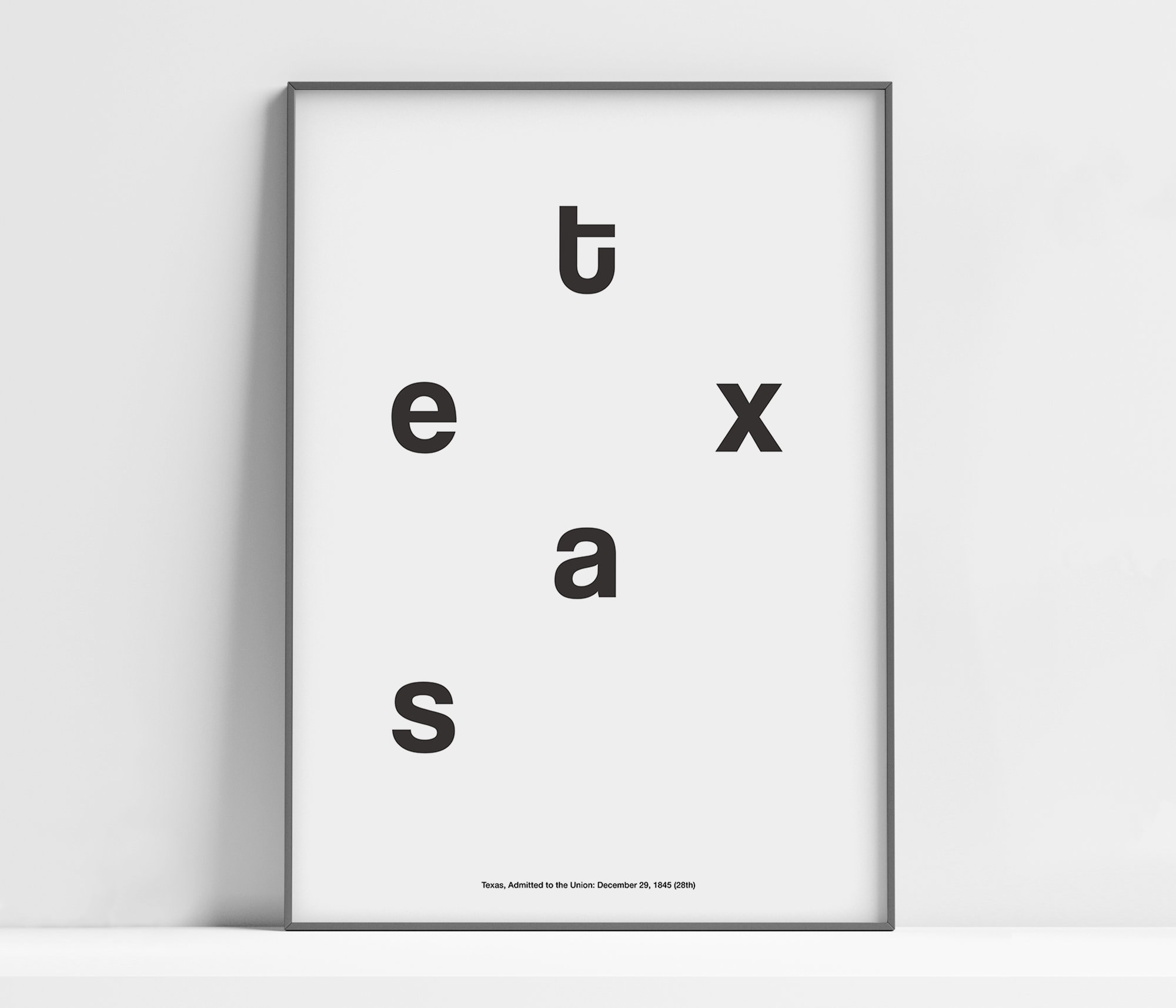 Texas Typography Poster, Texas Print, Texas Minimalism Poster TX Black ...