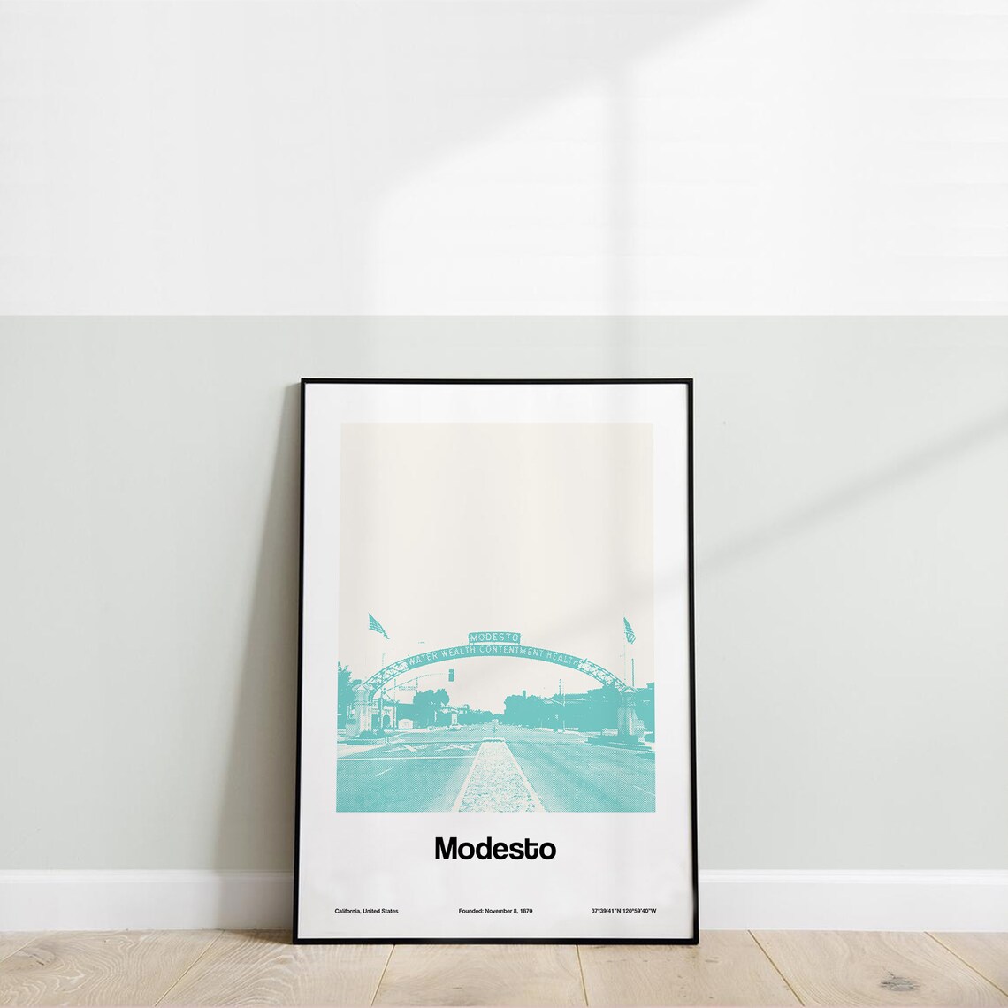 Modesto California Print City of Modesto Arch Poster Modesto | Etsy