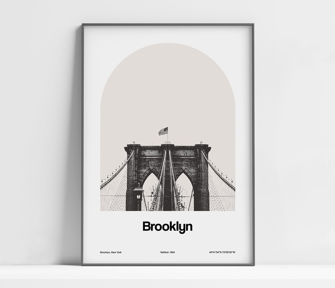 Brooklyn Bridge Print, Brooklyn Poster, Brooklyn Bridge New York ...