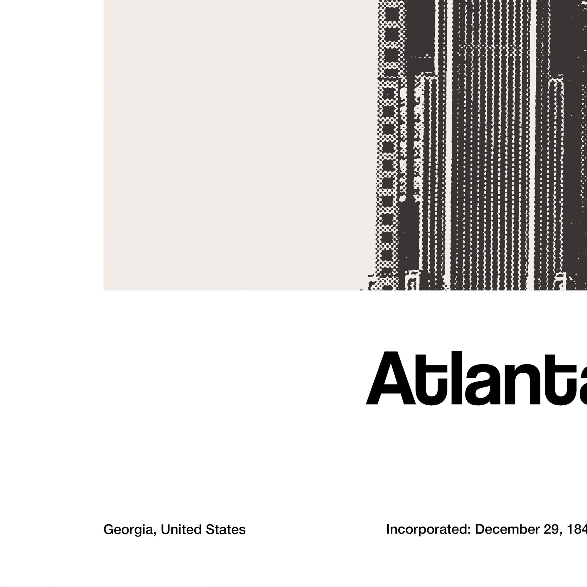 Atlanta Georgia Print Atlanta GA Poster Downtown Atlanta - Etsy