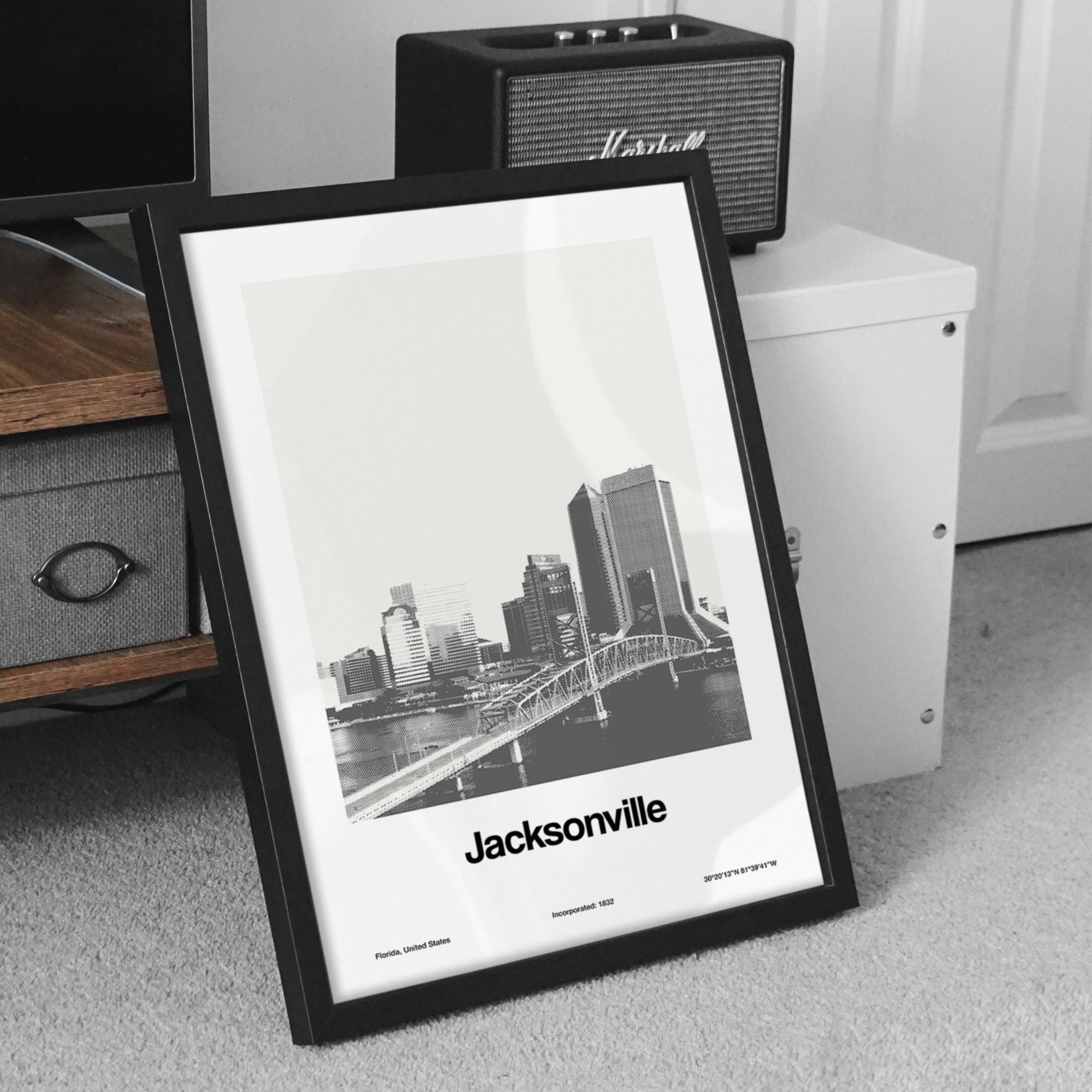 Jacksonville Poster, Jacksonville FL Print, Jacksonville Florida ...