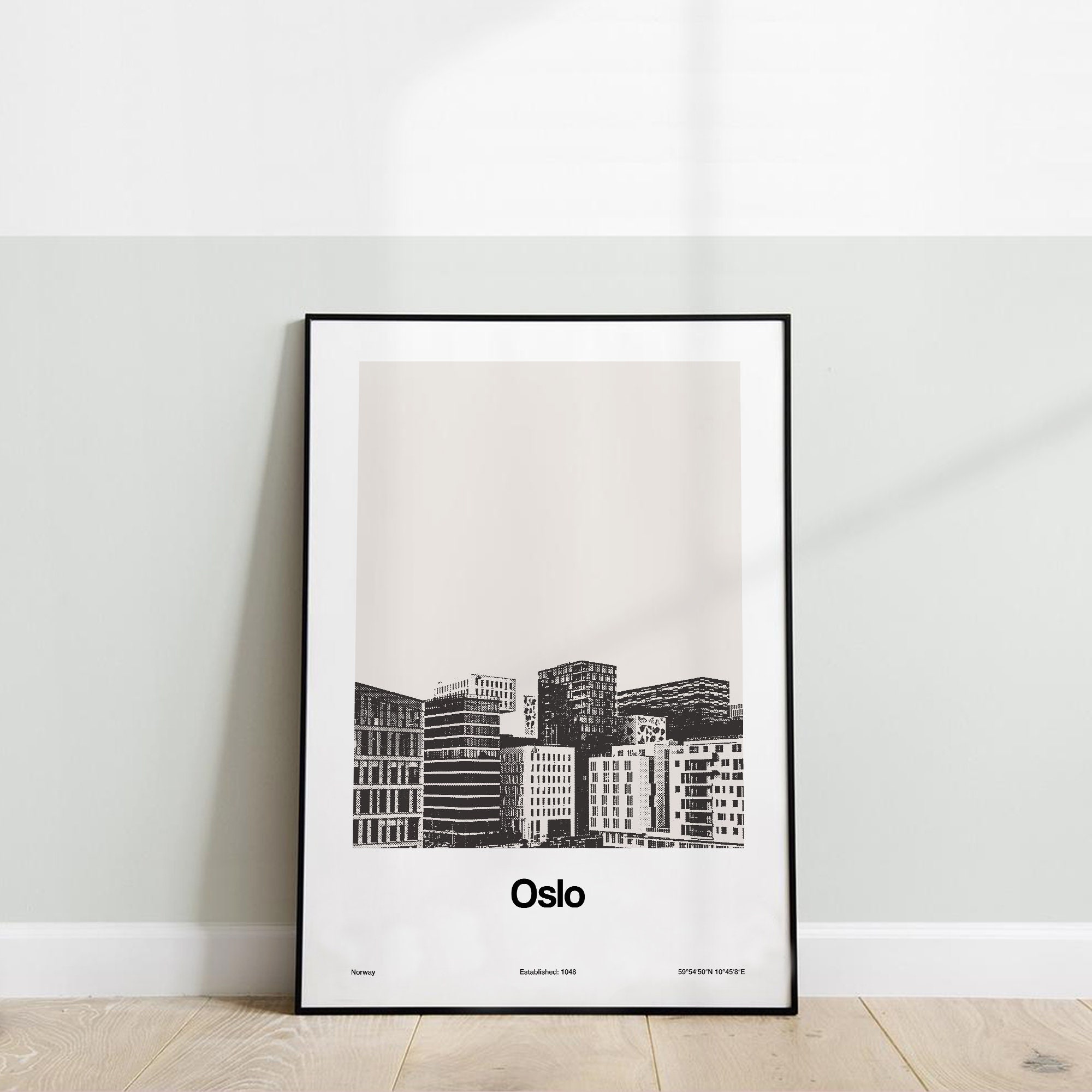 Oslo Poster Oslo Print Bjørvika Oslo Skyline Scandinavian | Etsy