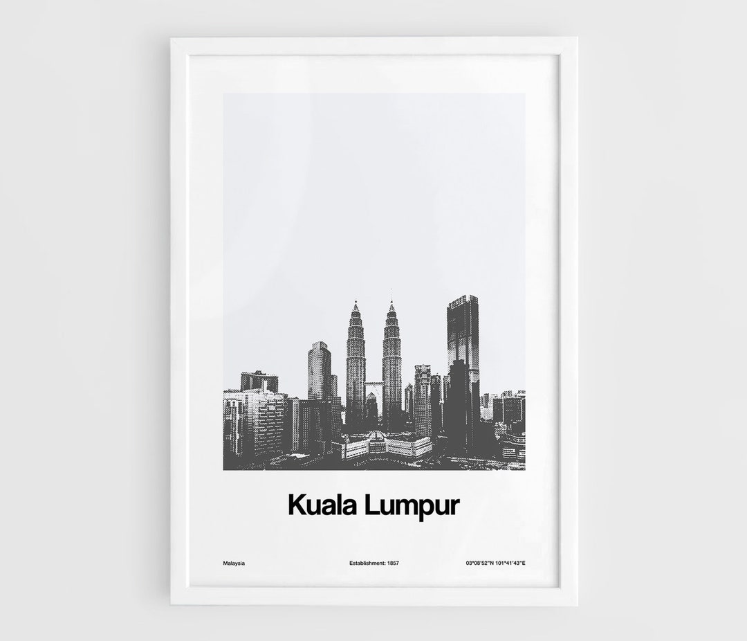 Kuala Lumpur Print, Kuala Lumpur Skyline, Malaysia Cityscape Poster ...