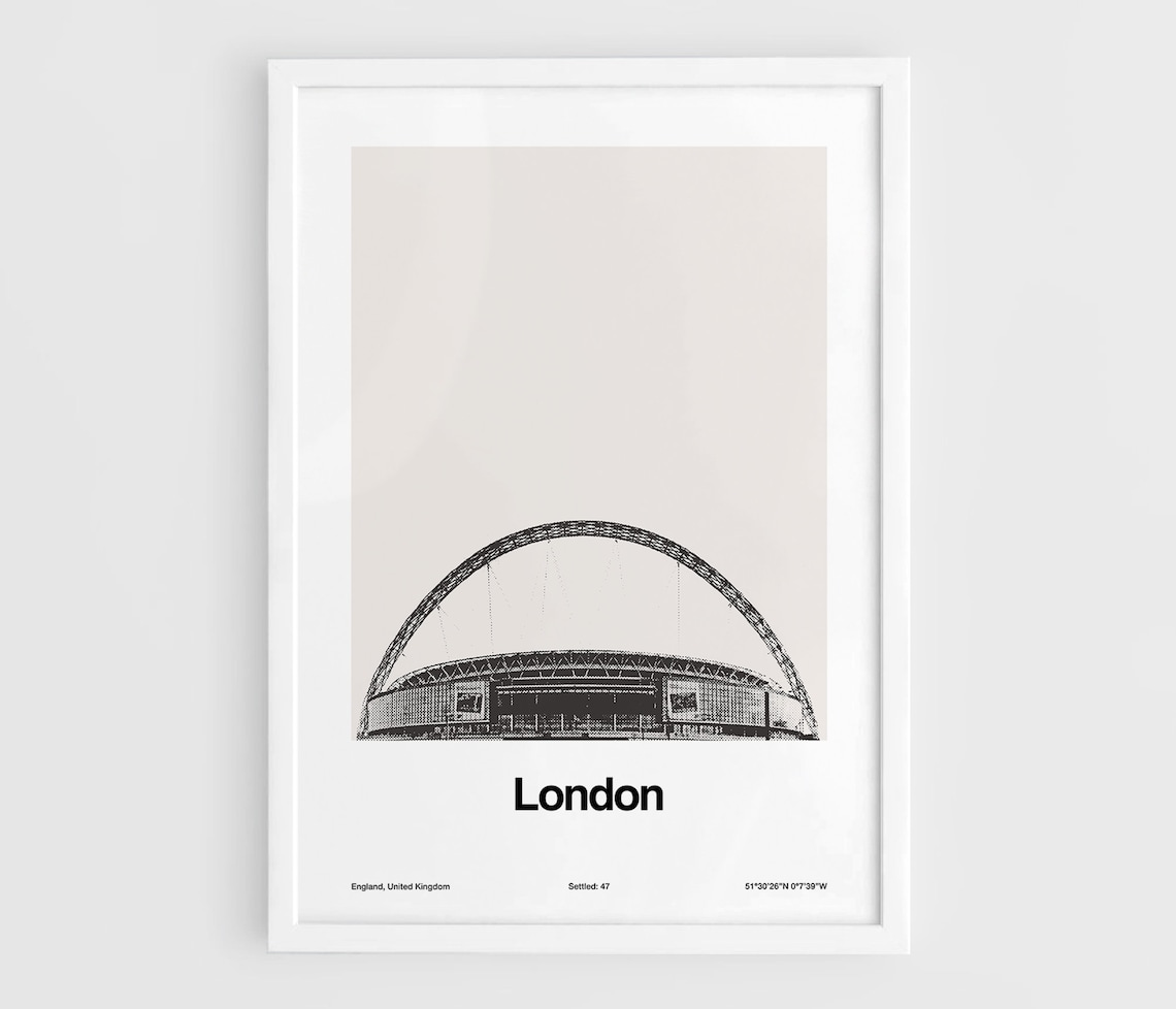 London Print Wembley Stadium London Poster Wembley Park - Etsy
