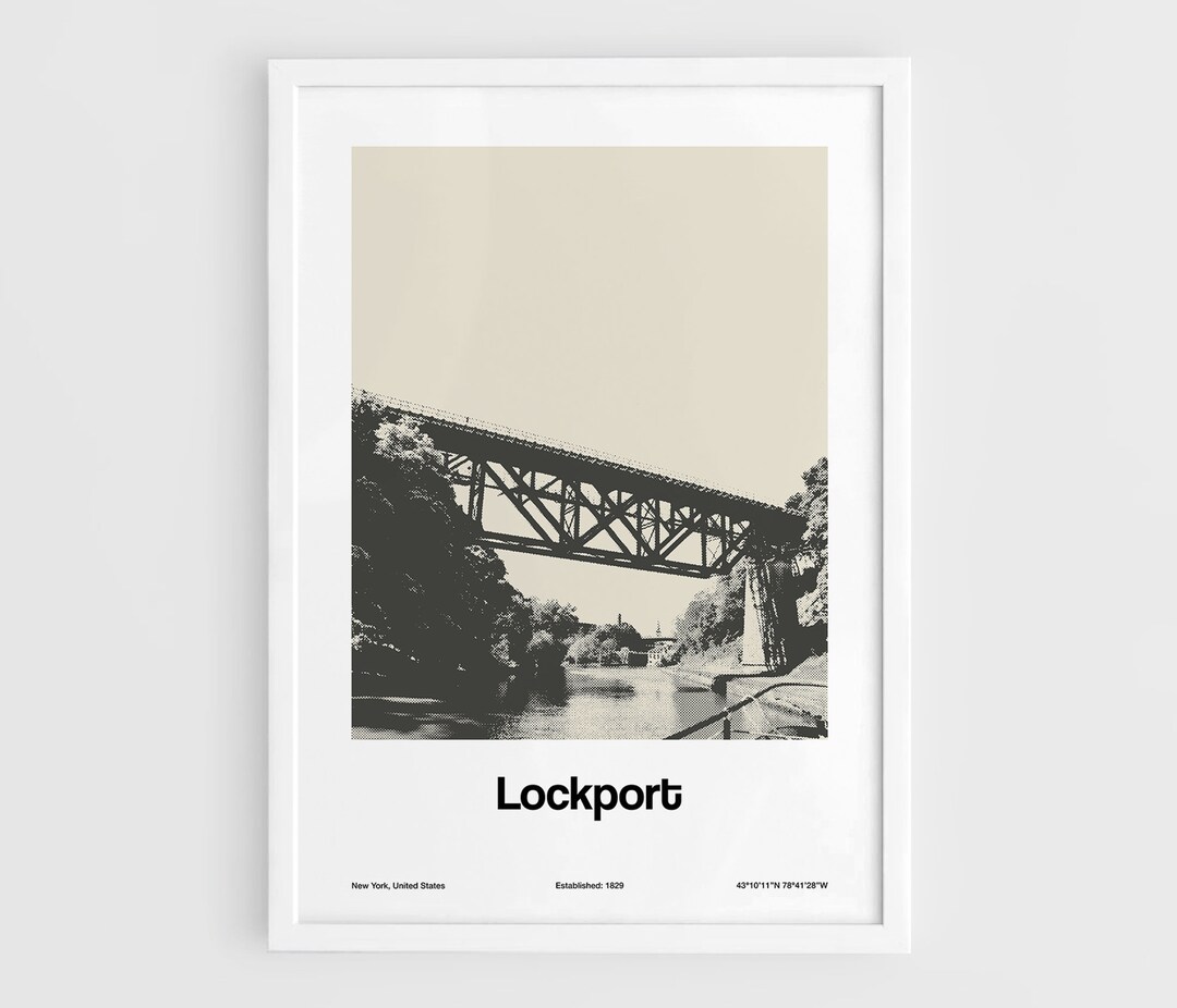 Lockport New York Poster, Lockport NY Print, Lockport NY City Niagara ...