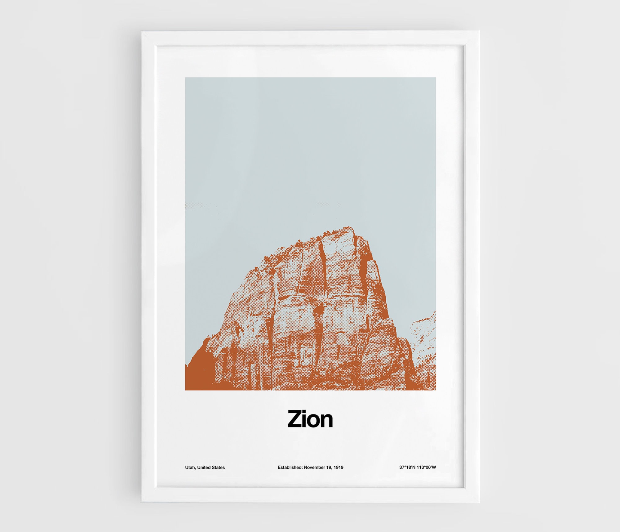 Zion National Park Poster Angels Landing Zion Canyon National - Etsy