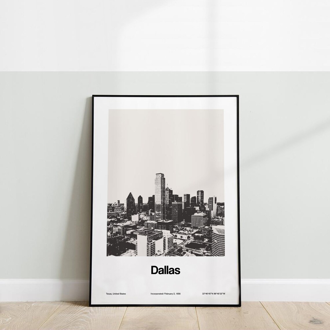 Dallas Skyline Poster Dallas TX Print Downtown Dallas Texas | Etsy