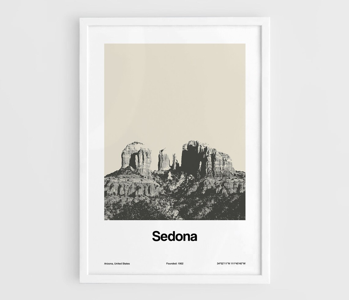 Sedona Poster Sedona Print Cathedral Rock Sedona AZ Sedona - Etsy