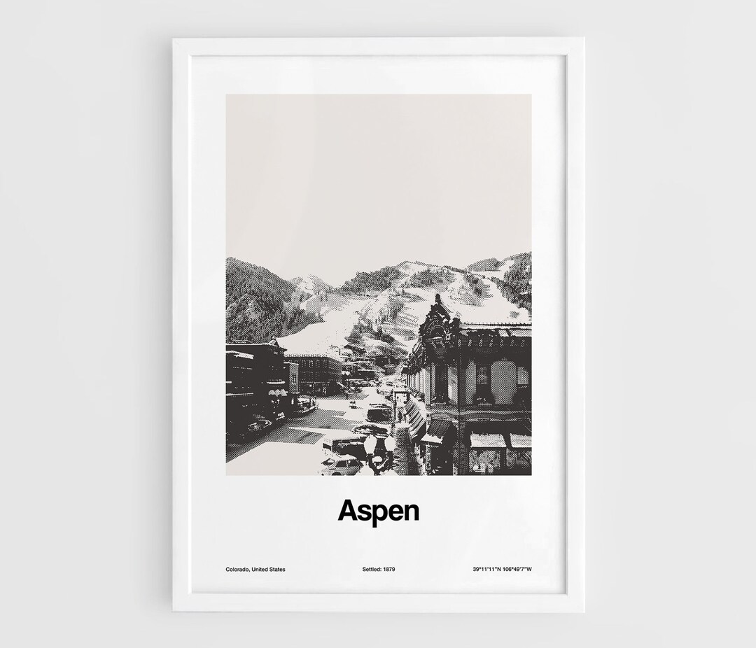 Aspen Colorado Print, Aspen Poster, Aspen Black White, Aspen Mountains ...