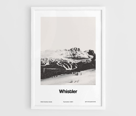 Whistler Blackcomb Peak Print Whistler Poster Whistler | Etsy