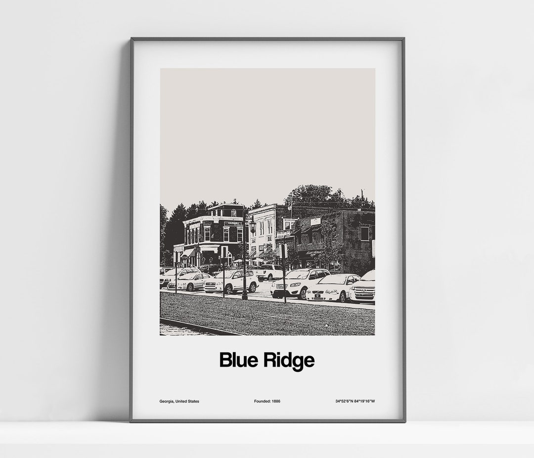 Blue Ridge GA Poster, Blue Ridge Georgia Print, Downtown Blue Ridge ...