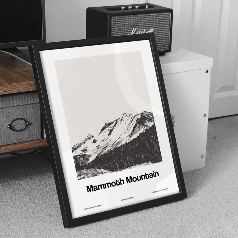 Mammoth Mountain Poster, Mammoth Mountain California Print, Town of ...