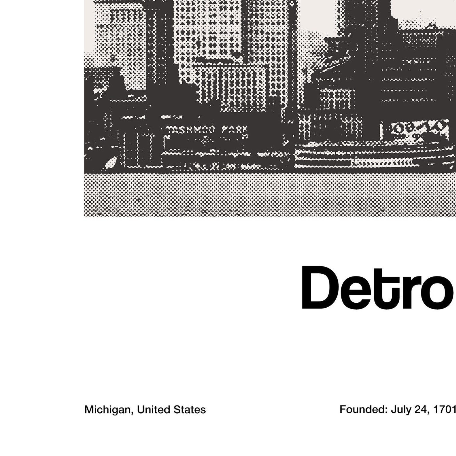 Old Detroit Skyline Historic Photography Detroit River Black and White ...
