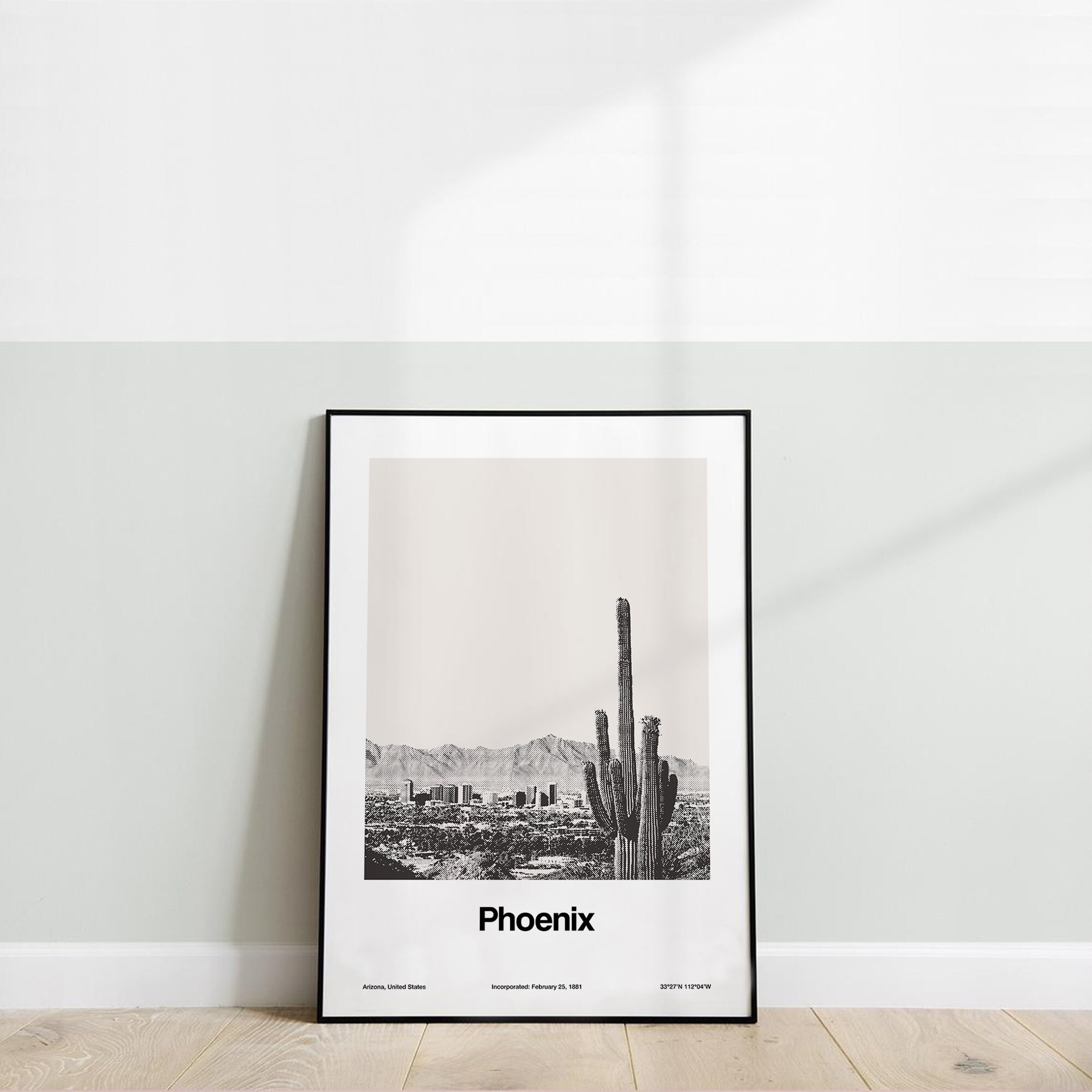 Phoenix Arizona Print, Valley of the Sun Phoenix AZ Saguaro Cactus ...