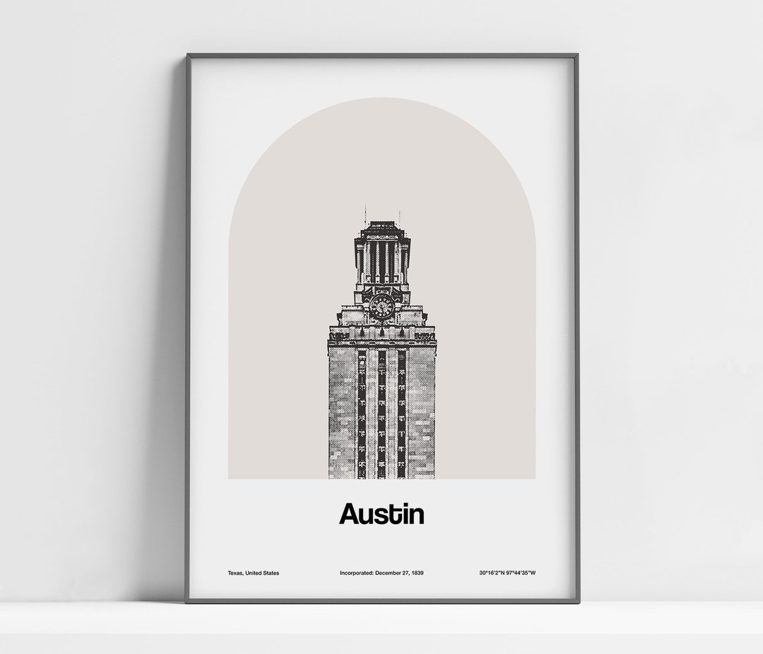 Austin TX Poster, Austin Texas Print, Austin Tower College Main ...