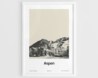 Aspen Colorado Poster Aspen Print Colorado Print Skiing - Etsy