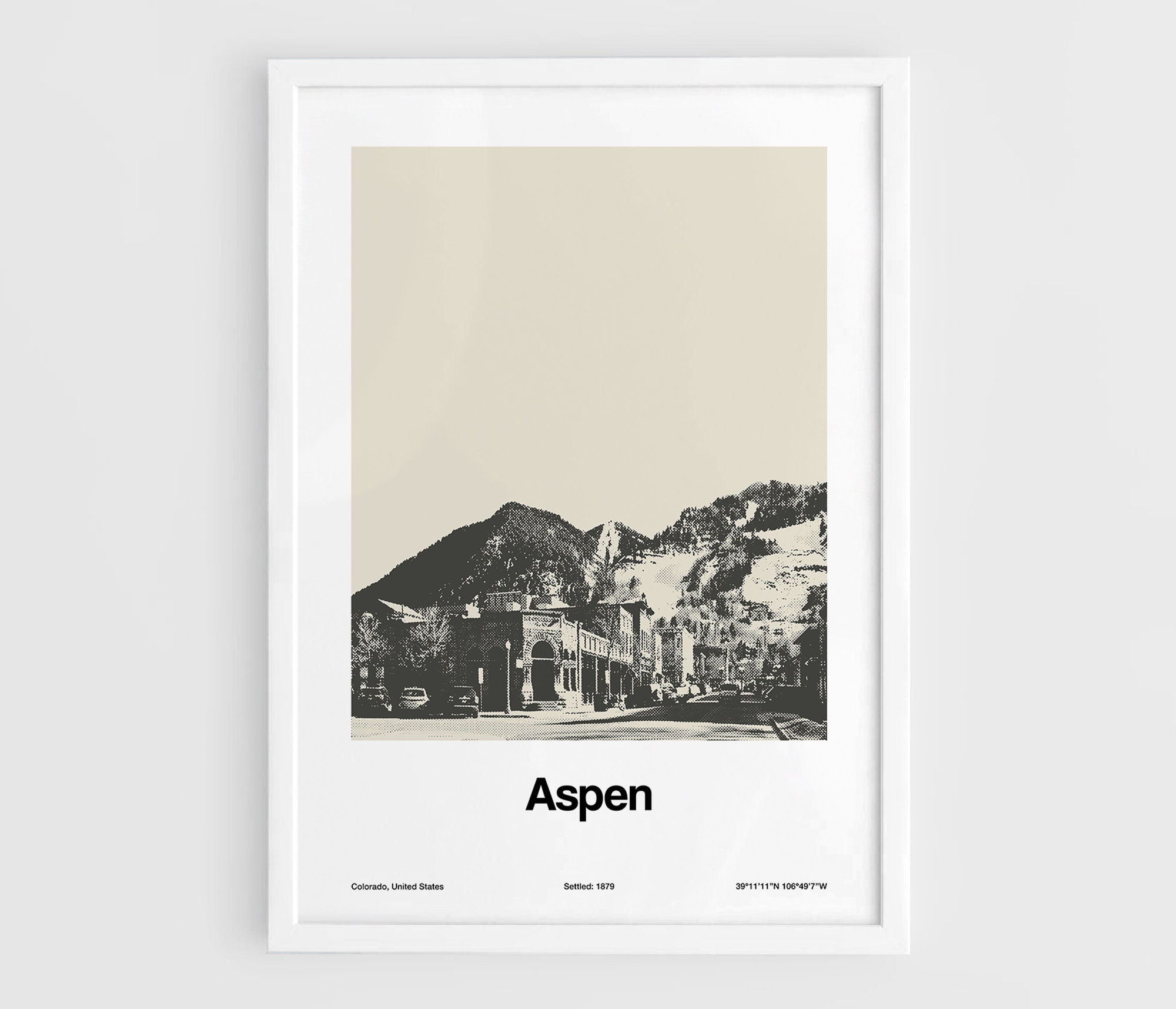 Aspen Colorado Print Downtown Aspen Poster Aspen CO Black - Etsy