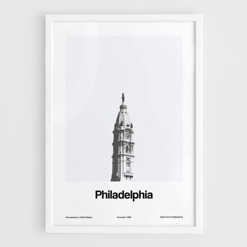 Philadelphia Skyline Philadelphia PA Pennsylvania Print - Etsy