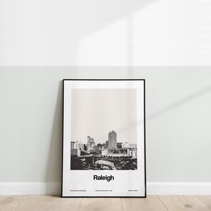 Raleigh NC Print, Raleigh Skyline Poster North Carolina, Raleigh City ...