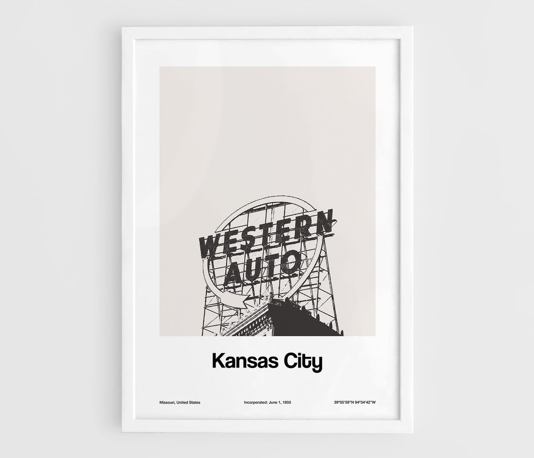 Kansas City MO Poster, Western Auto Building Kansas City Print, Kansas ...