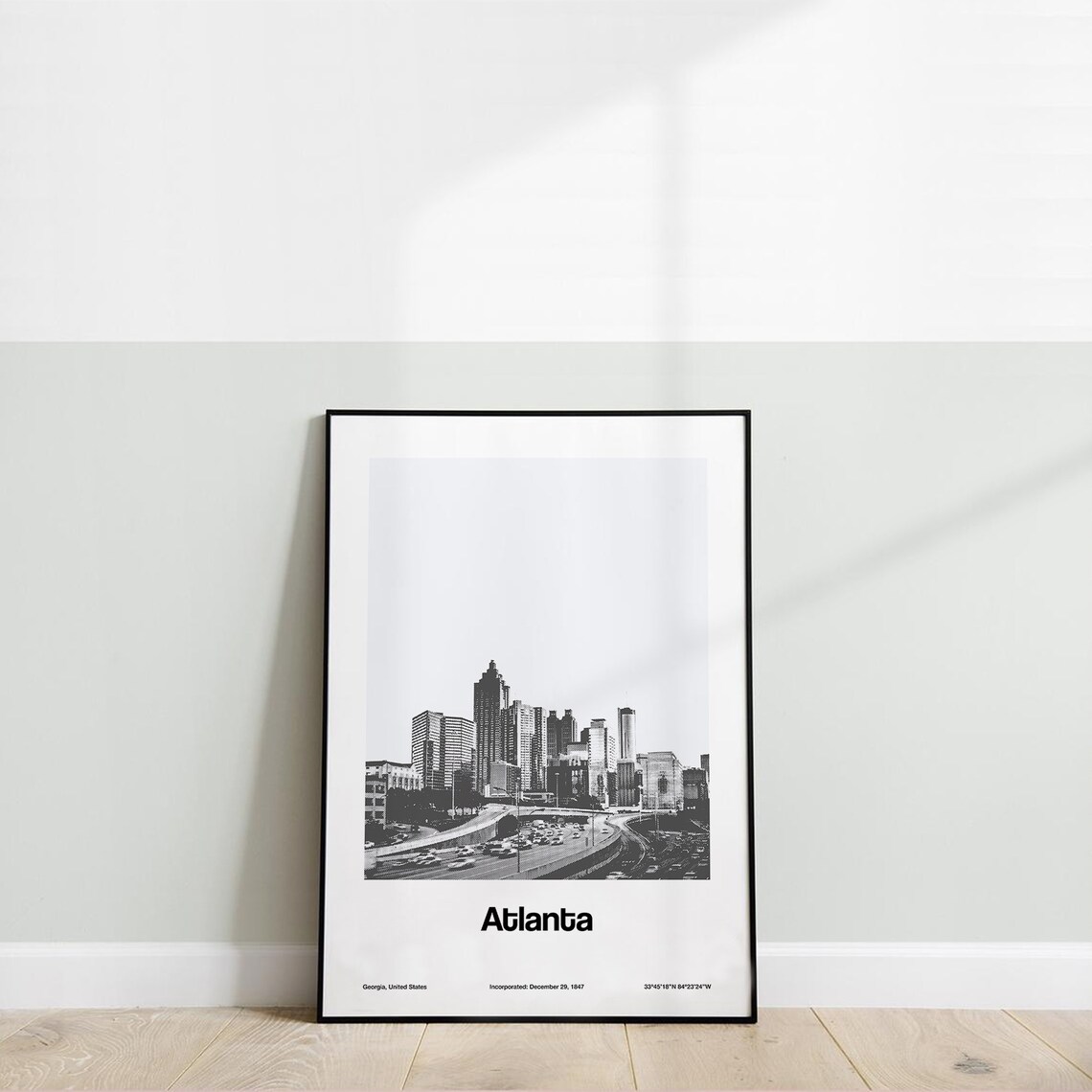 Atlanta Poster Atlanta Georgia Print Atlanta GA Skyline Wall | Etsy