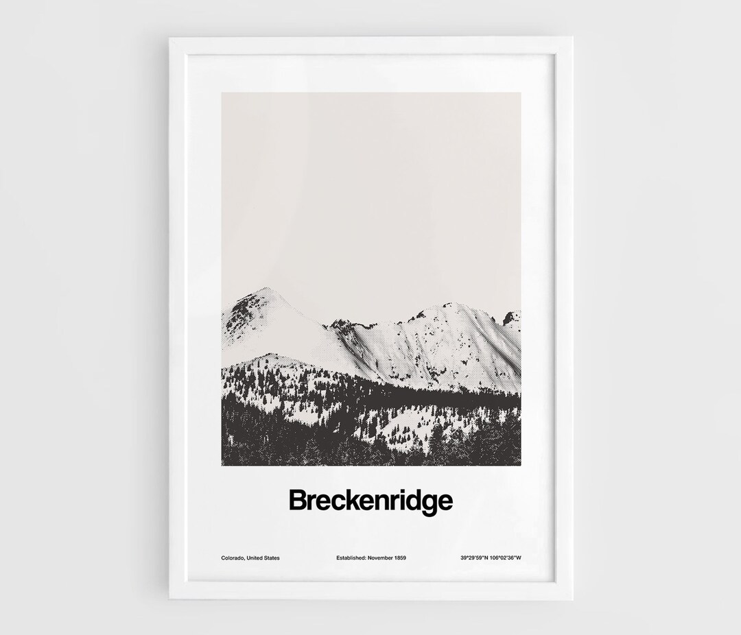 Breckenridge CO Poster, Breckenridge Mountains Print, Breckenridge CO ...