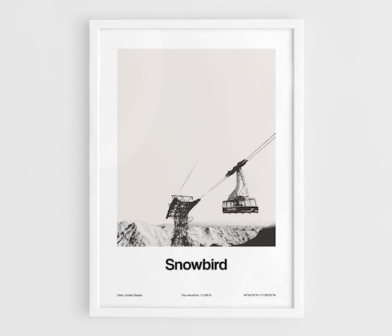 Snowbird Utah Poster Snowbird Print Rocky Mountains Travel | Etsy