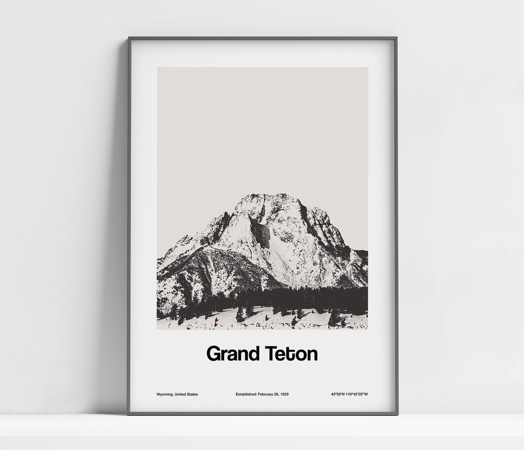 Grand Teton National Park Poster, Grand Teton Print, Mount Moran Grand ...